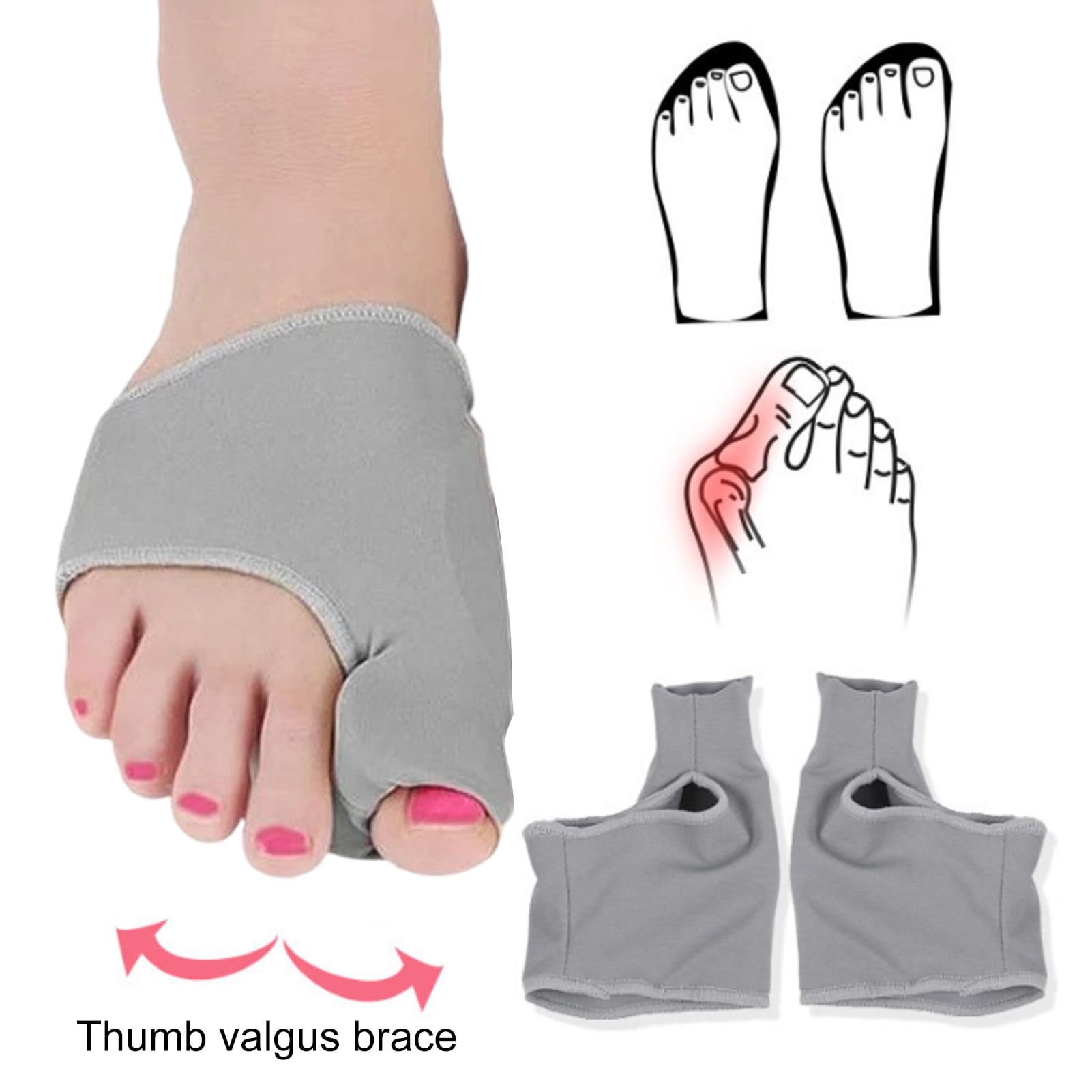 Kripyery 1 Pair Toe Corrector, Elastic Toe Separator Hallux Valgus ...