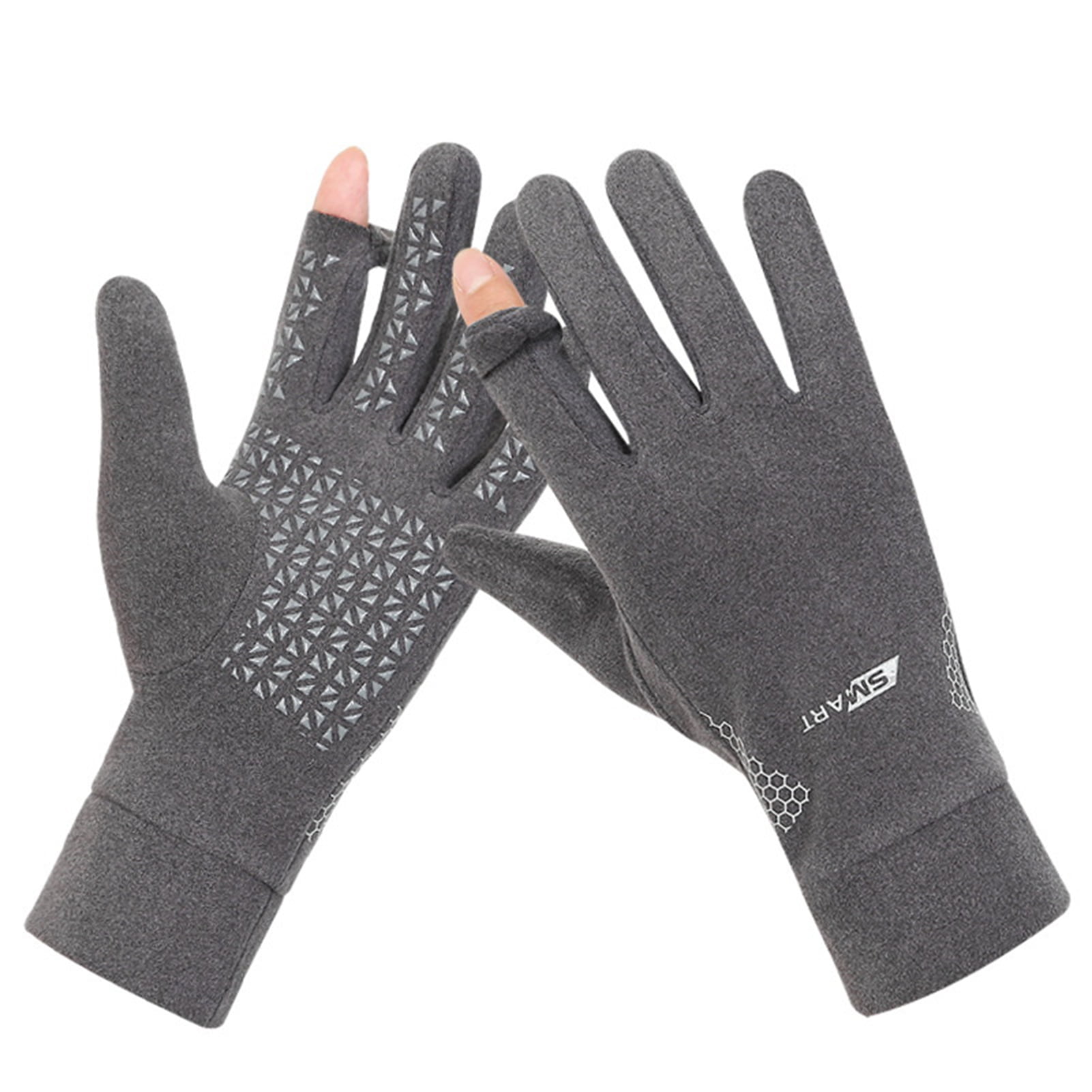 Kripyery 1 Pair Winter Cycling Gloves Letter Printing Finger Caps Touch ...