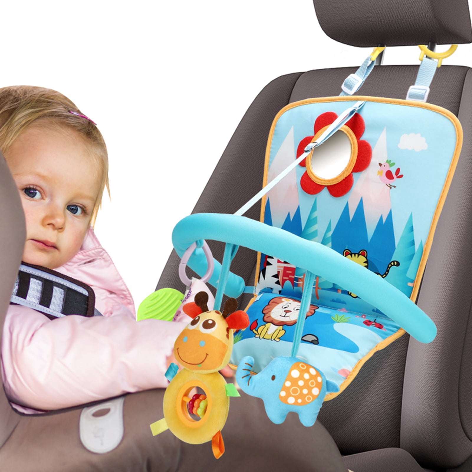 Kripyery 1 Set Baby Car Seat Toy Fitness Rack Cute Cartoon Fox Bear ...
