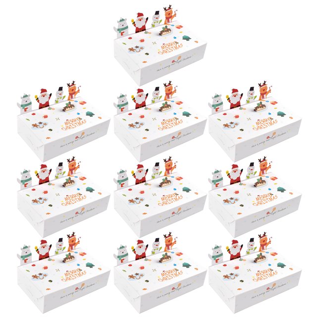 Kripyery 10Pcs Christmas Gift Box Foldable 3D Santa Snowman Elk Bear ...