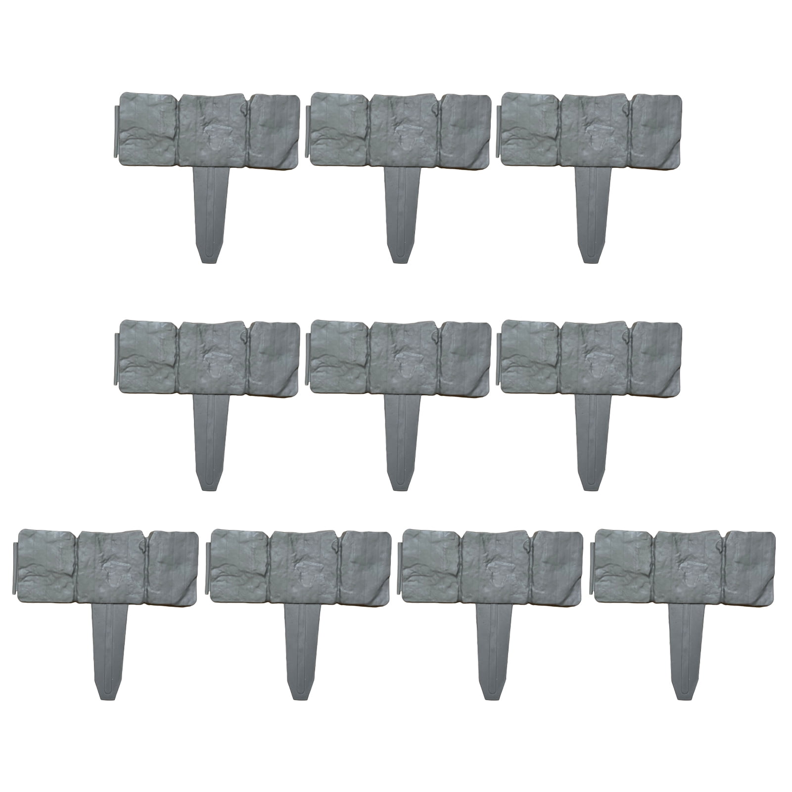 Kripyery 10pcs Garden Edging Border Faux Stone Form Design Anti-deform Garden Edging Border ...