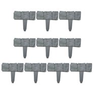 Cobbled Stone Style Outdoor Lawn Edging Gate 10pk Interlocking Stakes ...