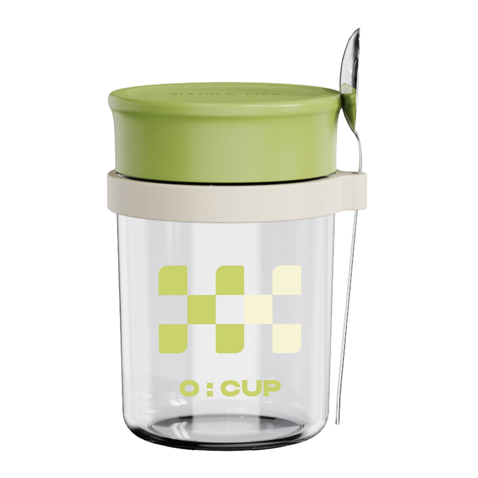 Kripyery 11.83oz Glass Overnight Oats Containers Vibrant Stackable Jars ...