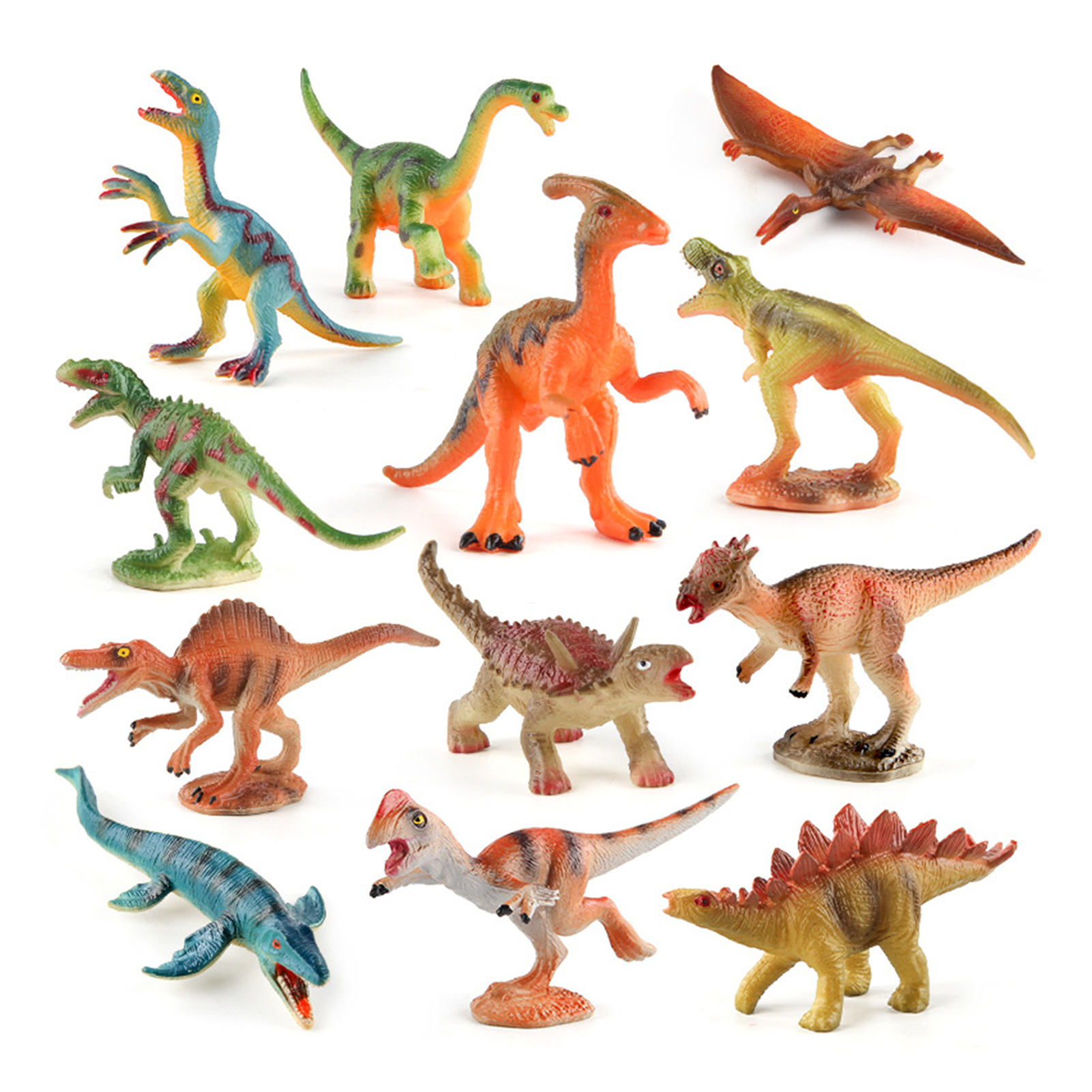 Kripyery 12Pcs Dinosaur Model Toys Tyrannosaurus Rex Stegosaurus ...