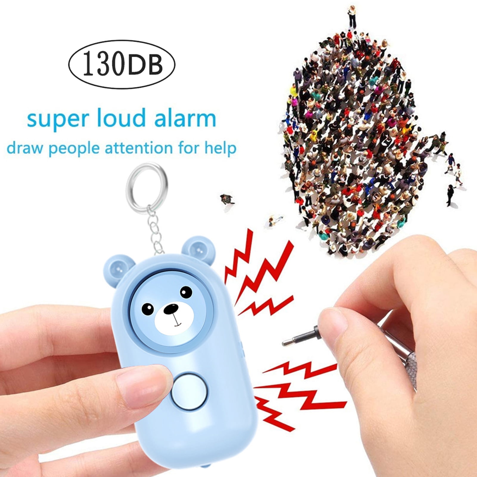 Kripyery 130dB Self-defense Alarm LED Flashing Bear Shape Anti-attack ...
