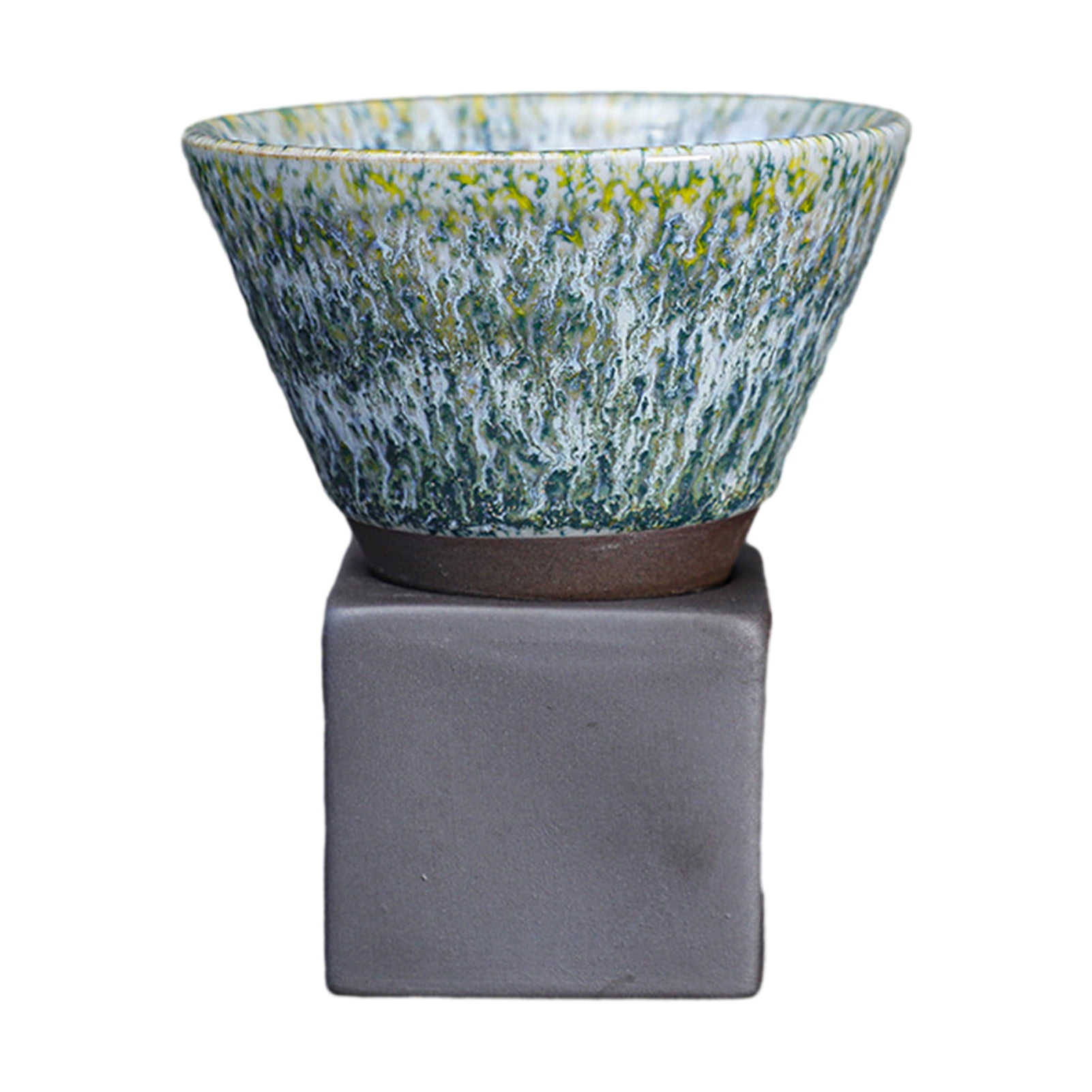 Kripyery 200ML Crude Pottery Funnel Coffee Cup with Base Heat-resistant ...