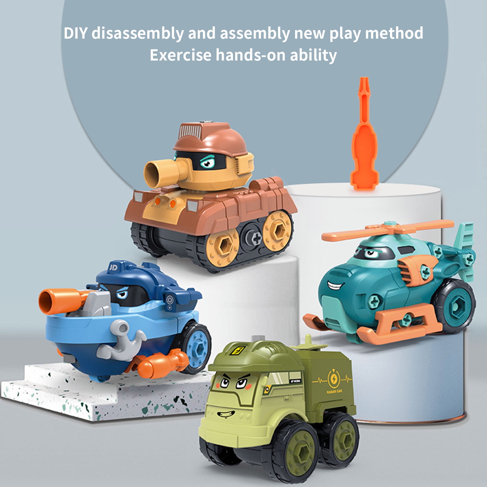 Kripyery 4Pcs/Set Twist Screw Toys DIY Vivid Color Cartoon Military ...