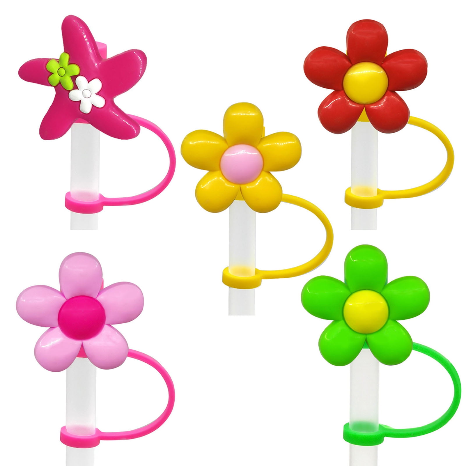 Kripyery 5Pcs Straw Cover for Tumbler Dustproof Straw Topper Lollipop ...