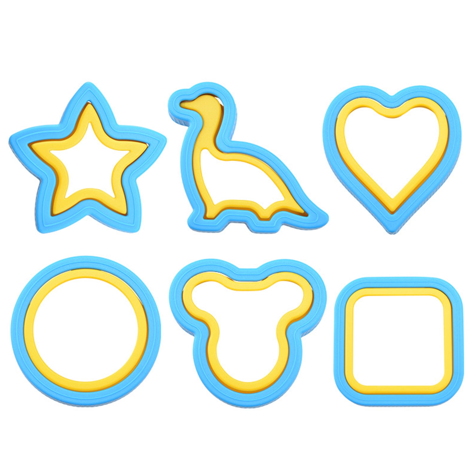Kripyery 6 Sets Sandwich Mold Bread Cutter Cute Cartoon Dinosaur Star ...