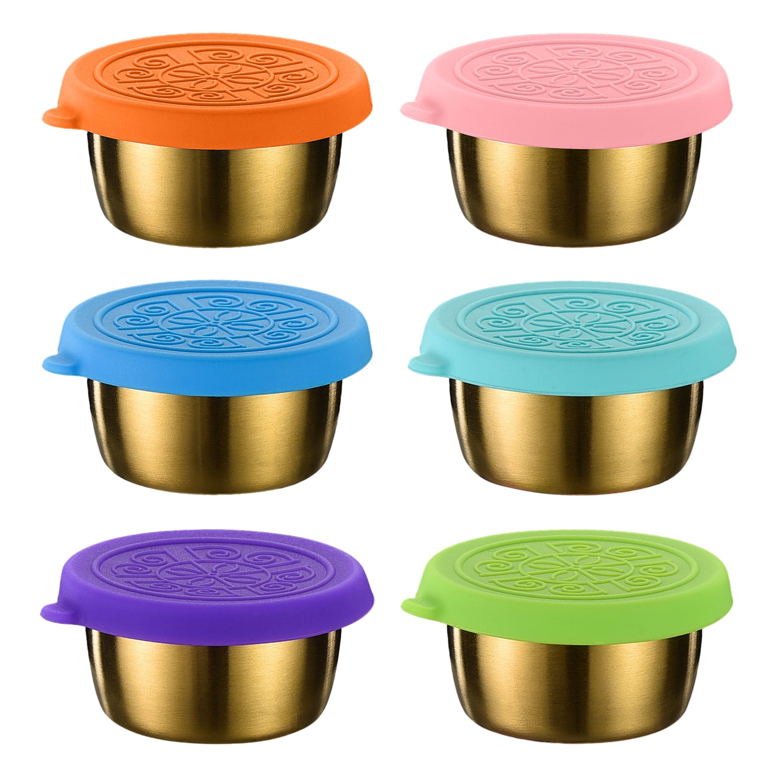 Kripyery 6Pcs Salad Dressing Containers Sauce Cups Food Grade BPA Free ...
