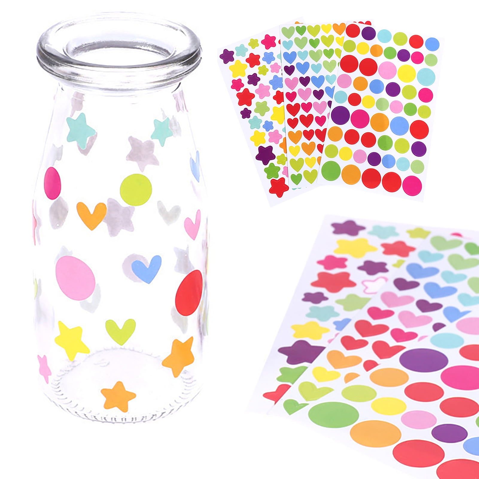 Kripyery 6Pcs/Set Round Stickers DIY Creative PVC Lovely Stickers ...