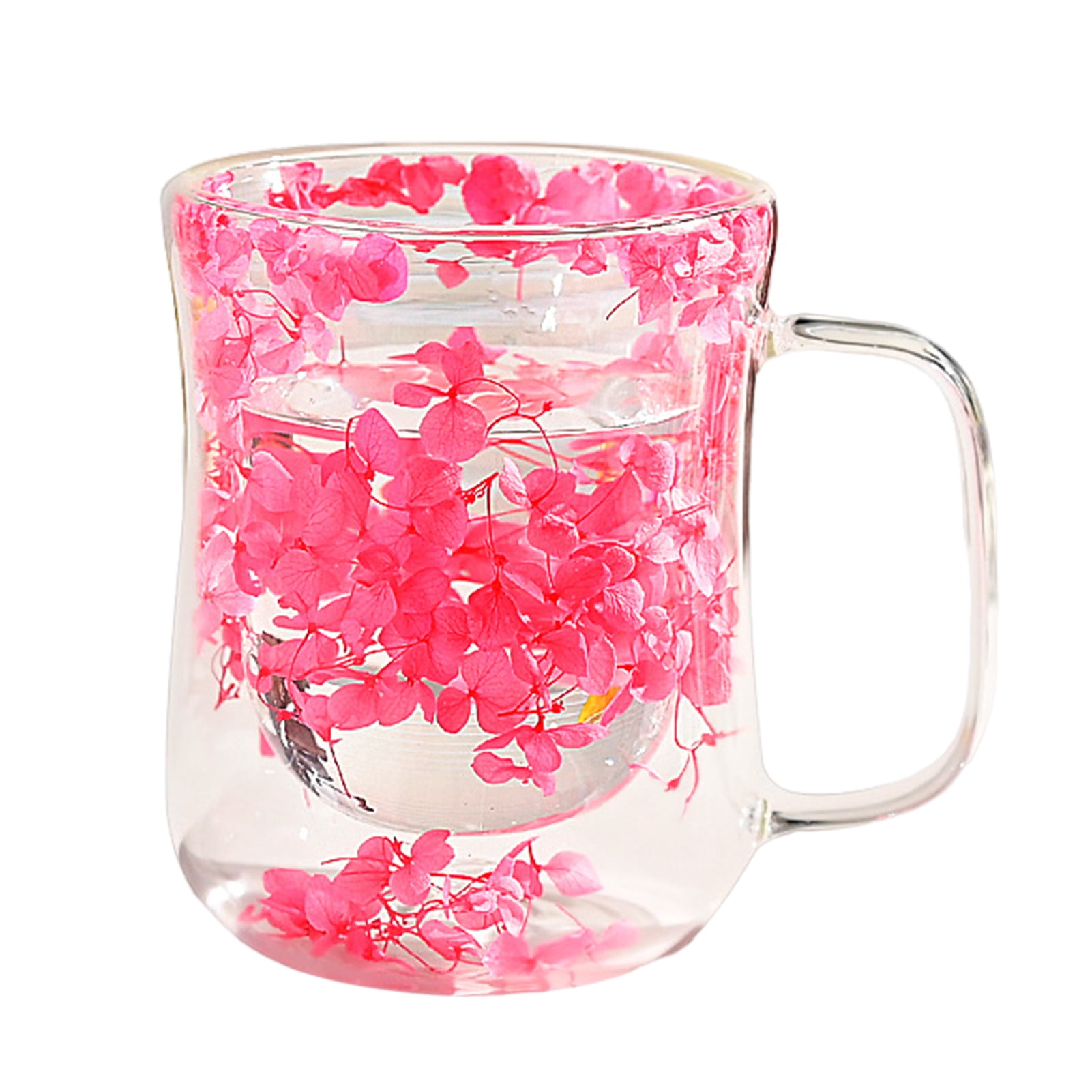 Kripyery 7.44oz/10.14oz Double Walled Glass Cups with Insulated Handle ...
