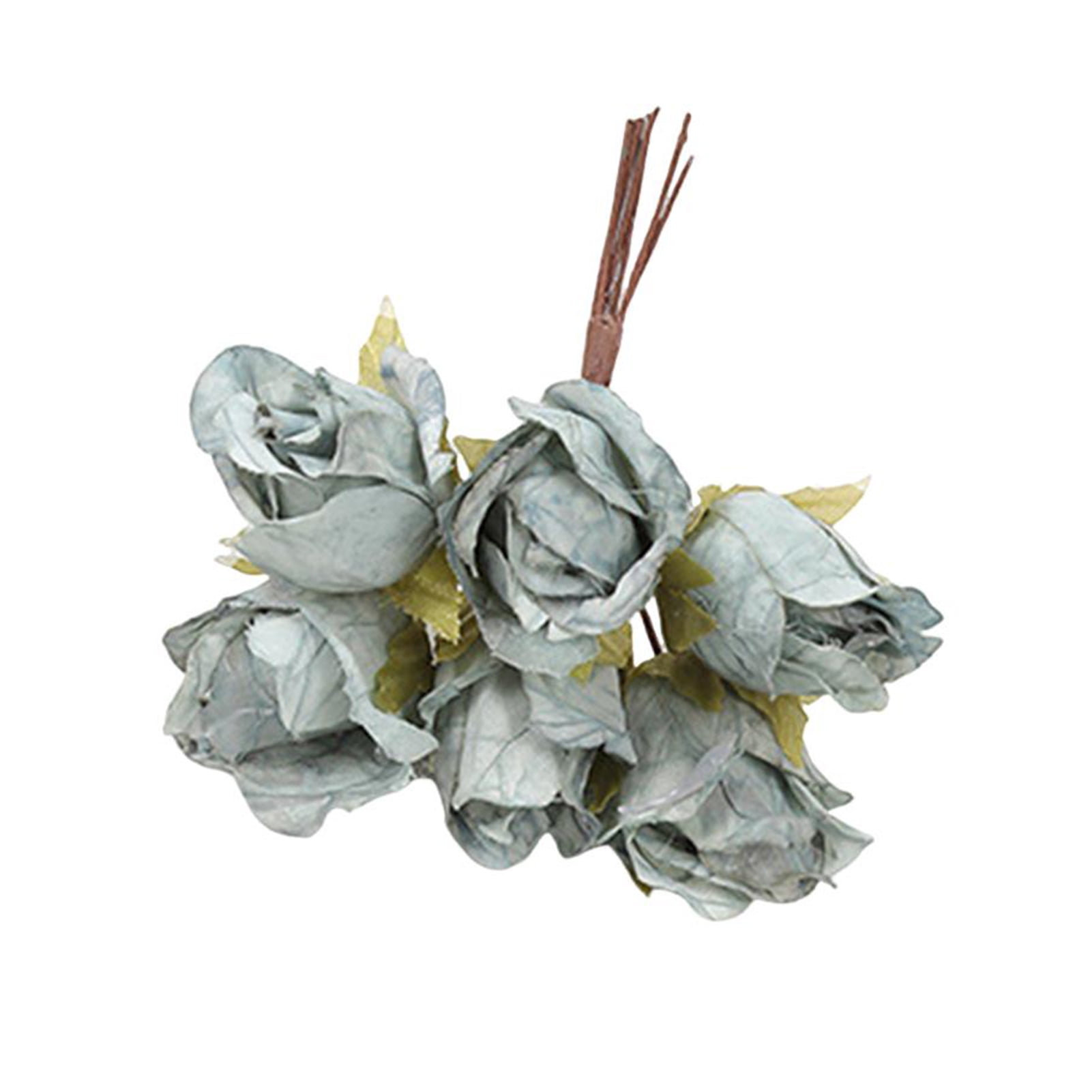 Kripyery Artificial Vintage Rose Bouquet 6 Head Realistic Fake Silk Flower Wedding Party Home ...