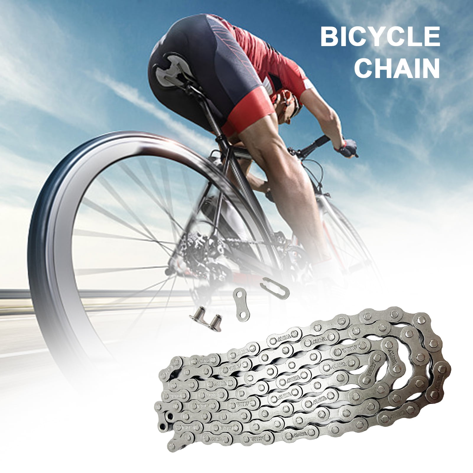 Kripyery Bike Chain Single Speed Wearproof High Carbon Steel Rust ...