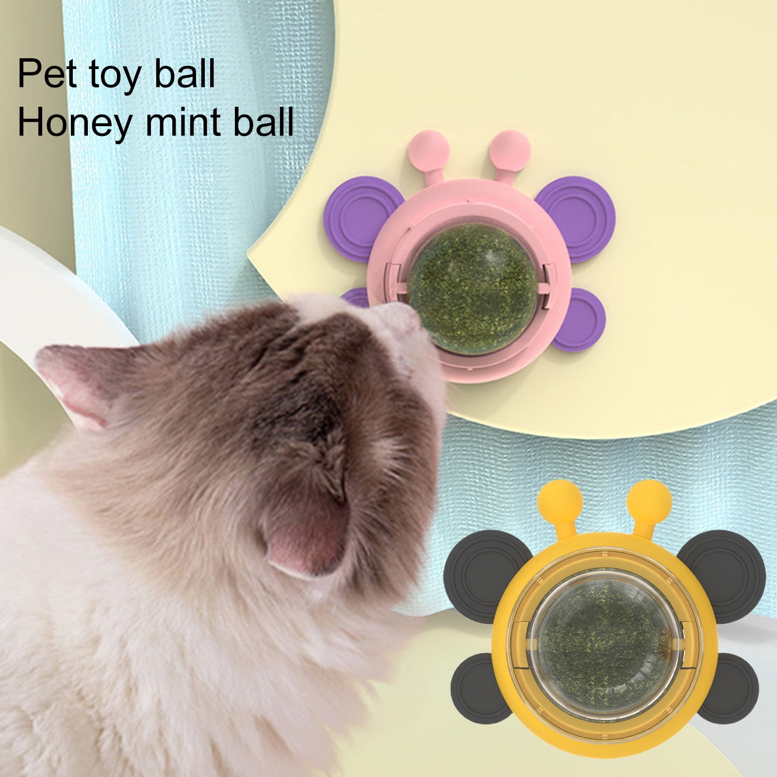 Kripyery Cat Catnips Toy Attractive Self-adhesive Cartoon Bee Shape ...