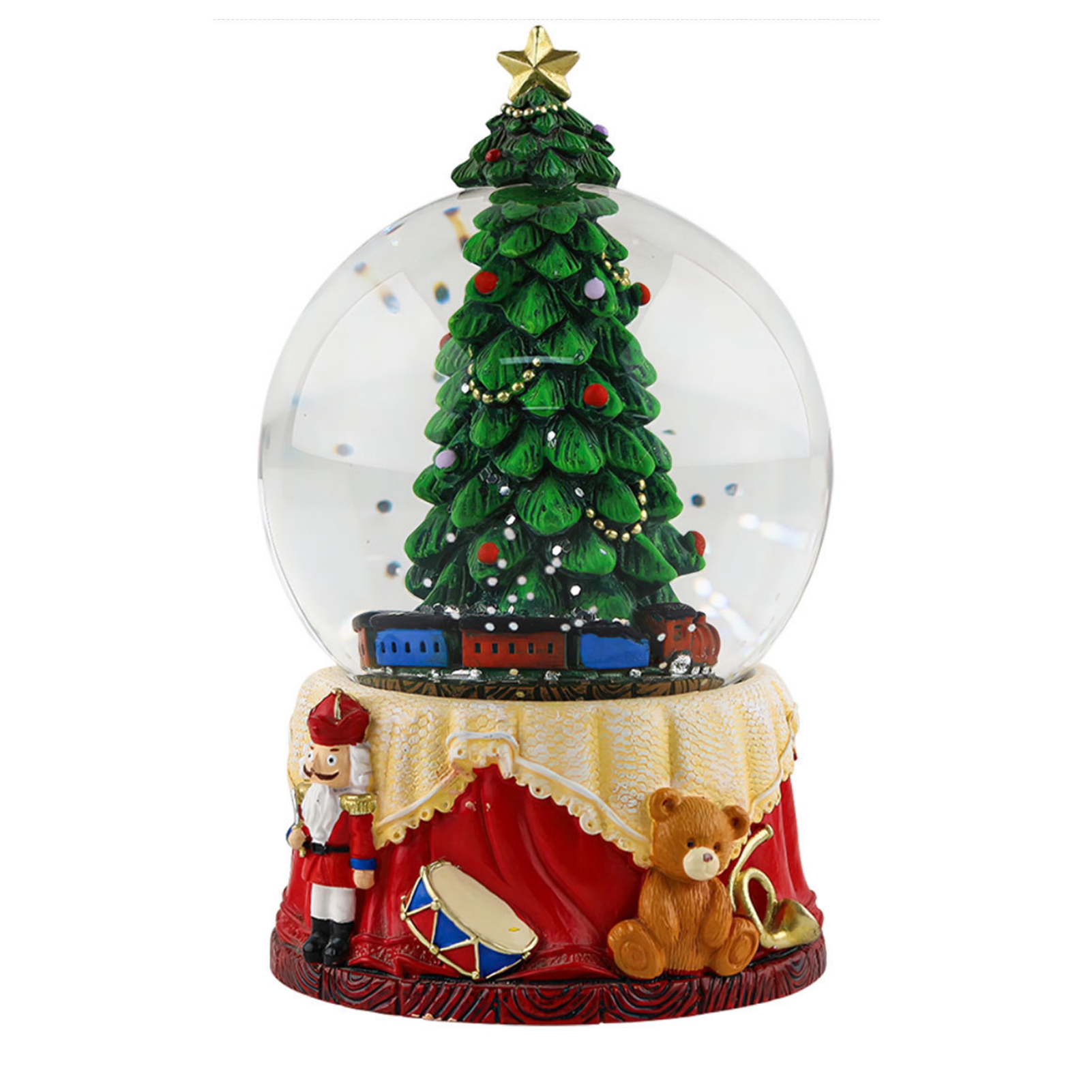 Kripyery Christmas Snow Glass Ball Mini Christmas Tree Ball with ...