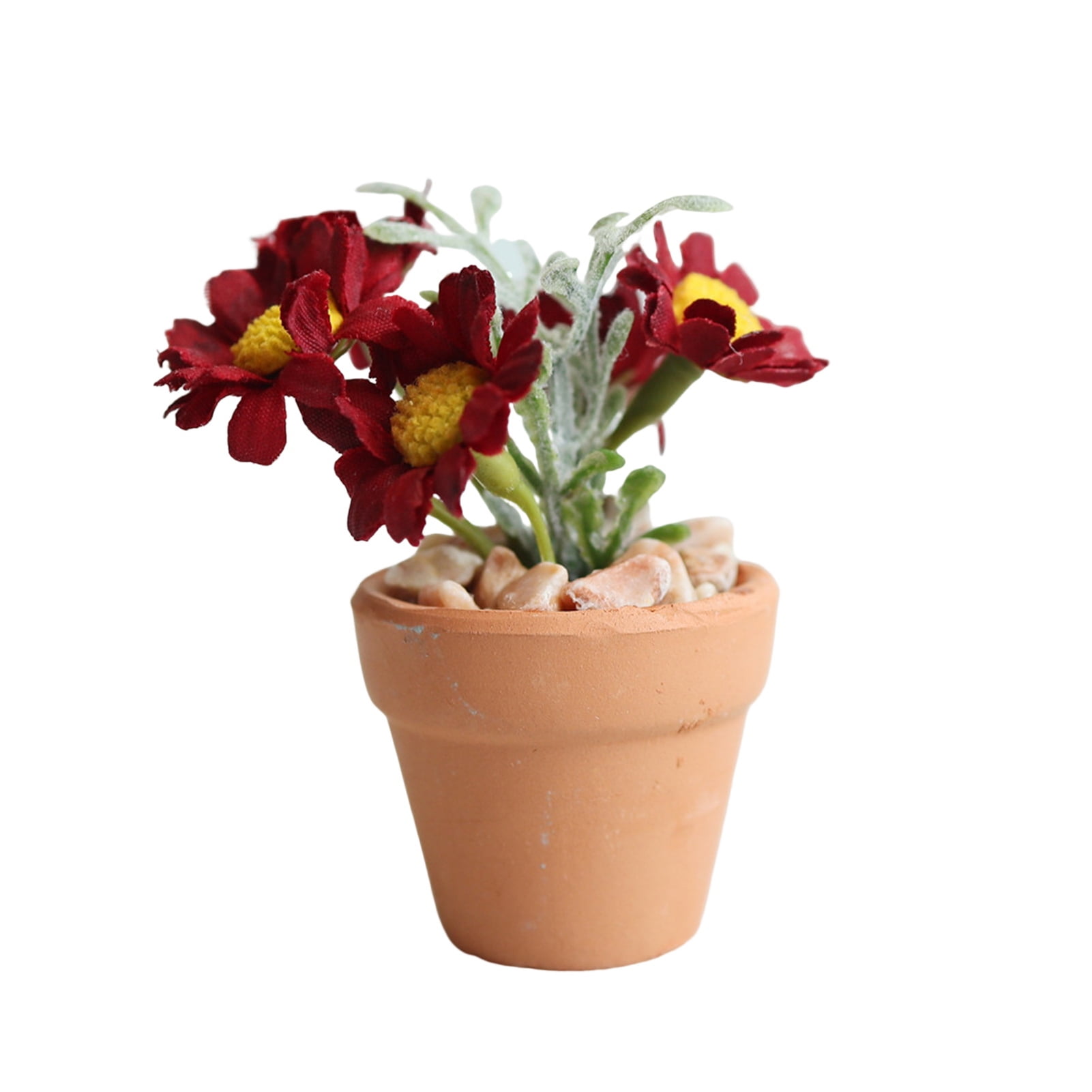 Kripyery Decorative Ceramic Pot Miniature Flower - 1:6/1:8 Mini Potted ...