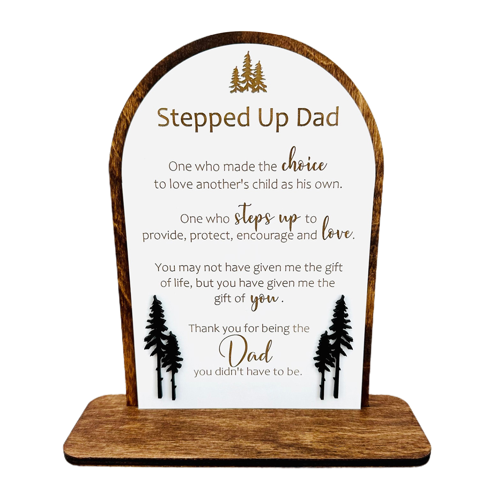Kripyery Father's Day Wooden Sign Decoration with Base Rustic Stepped ...