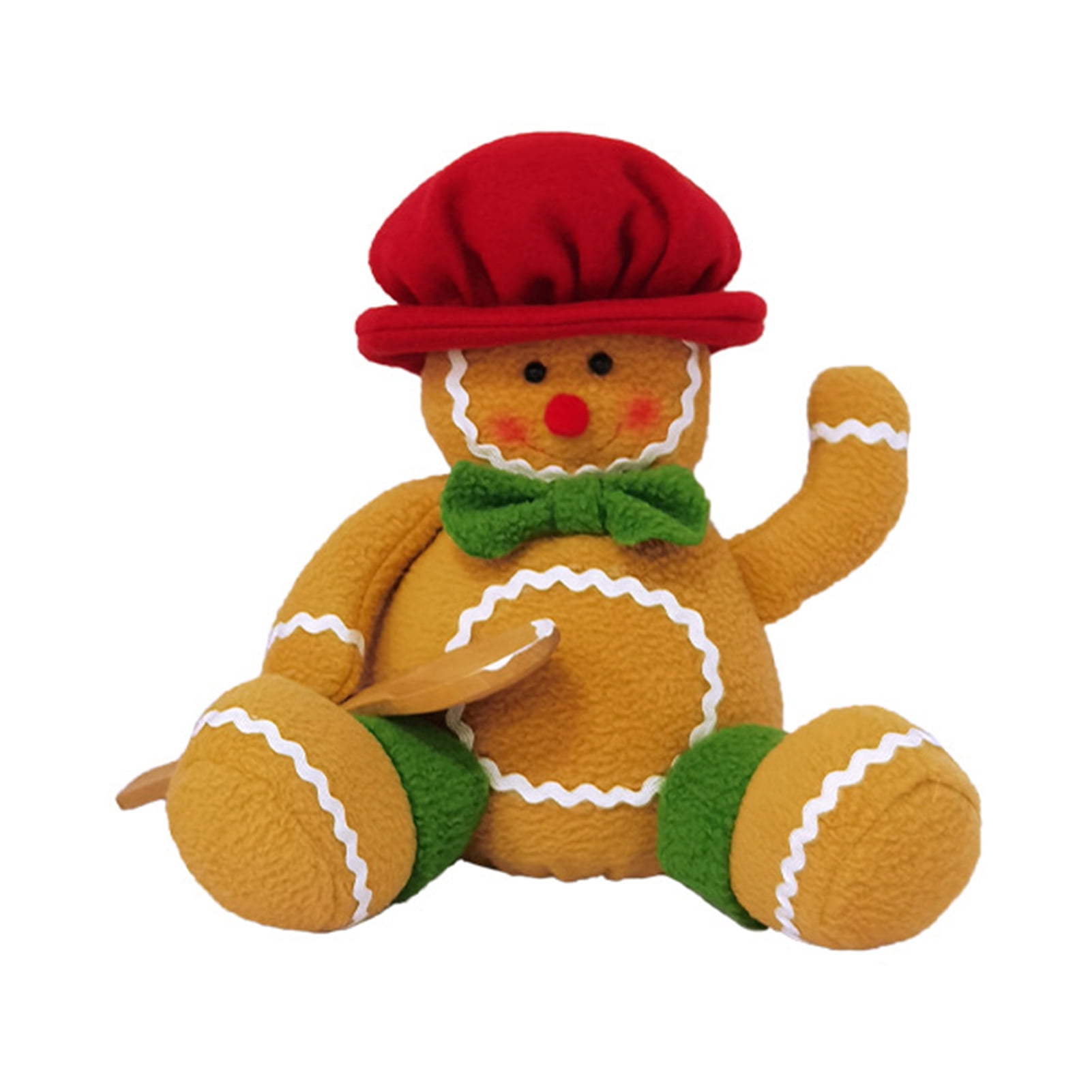Kripyery Gingerbread Man Doll Plush Stuffed Sitting Cookie Gingerbread ...