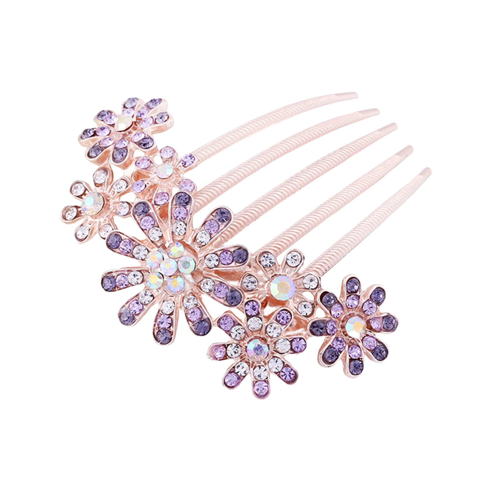 Kripyery Hair Comb High-end Easy to Use Sparkling Five Teeth Rhinestone ...