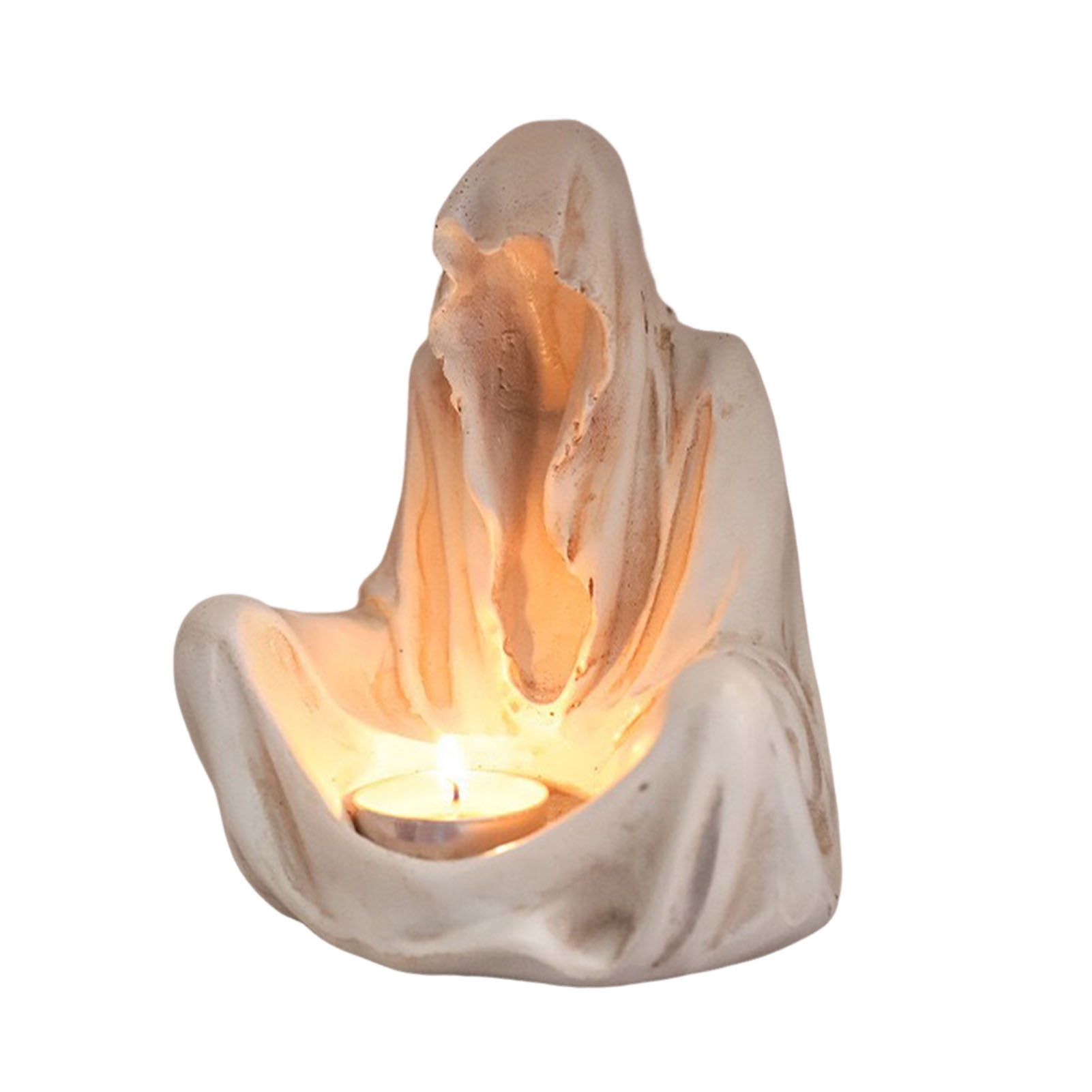 Kripyery Halloween Ghost Wizard Candle Holder Resin Figurine Tealight ...
