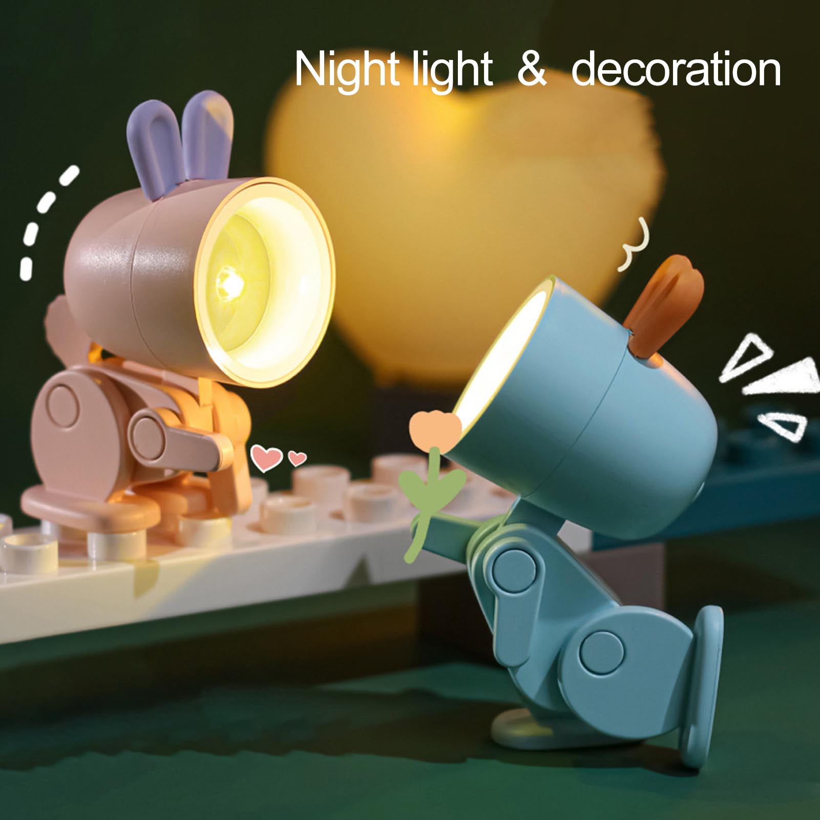 Kripyery LED Night Light Creative Shape Flexible Limbs Design Adorable ...