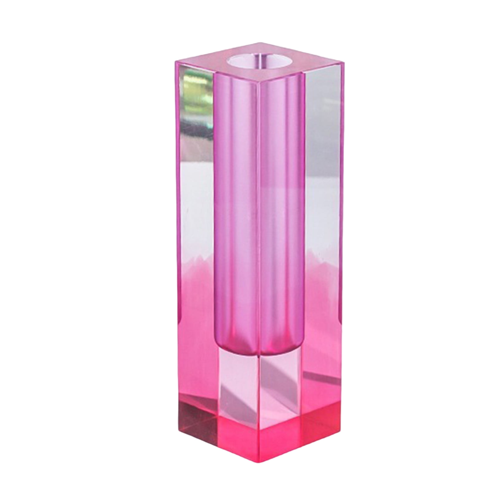 Kripyery Light Luxury European Style Cuboid Vase - Faux Crystal Matte ...