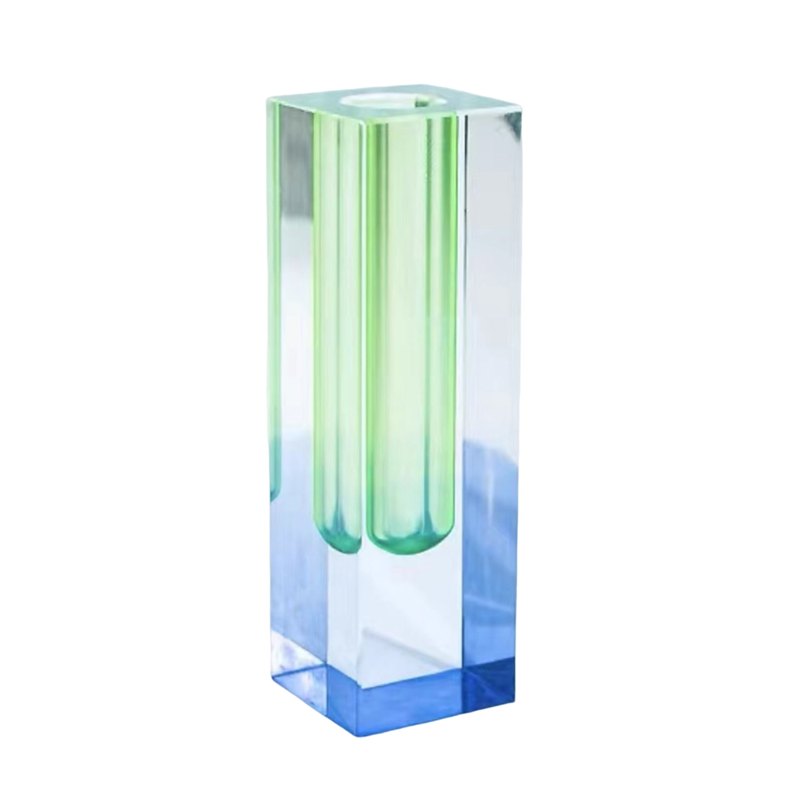 Kripyery Light Luxury European Style Cuboid Vase - Faux Crystal Matte ...