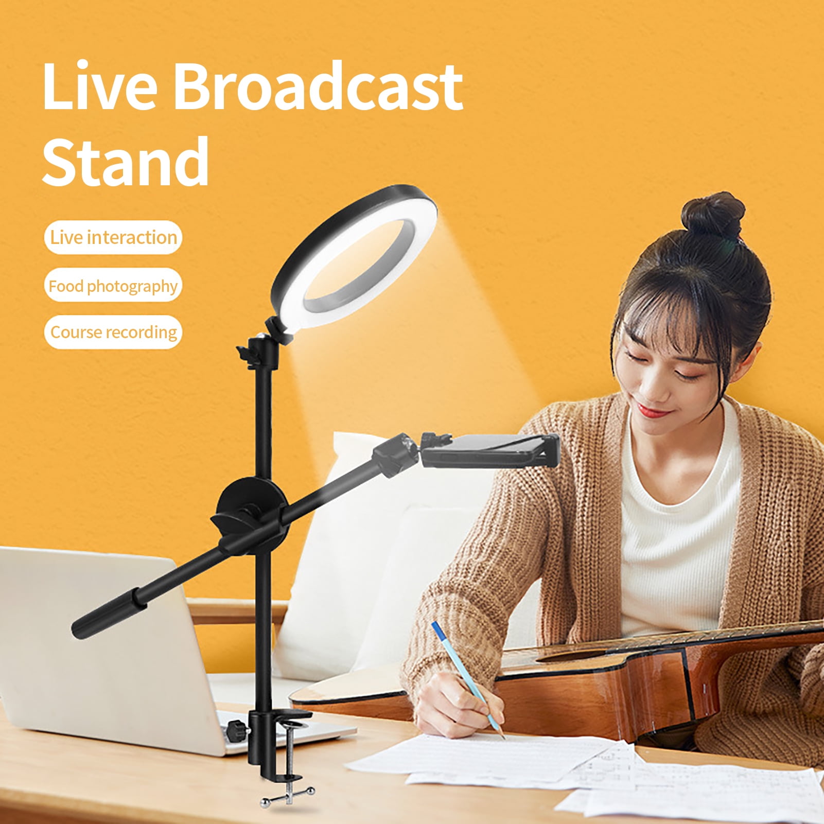 Kripyery Live Broadcast Stand Cell Phone Desk Bracket 360 Degrees ...