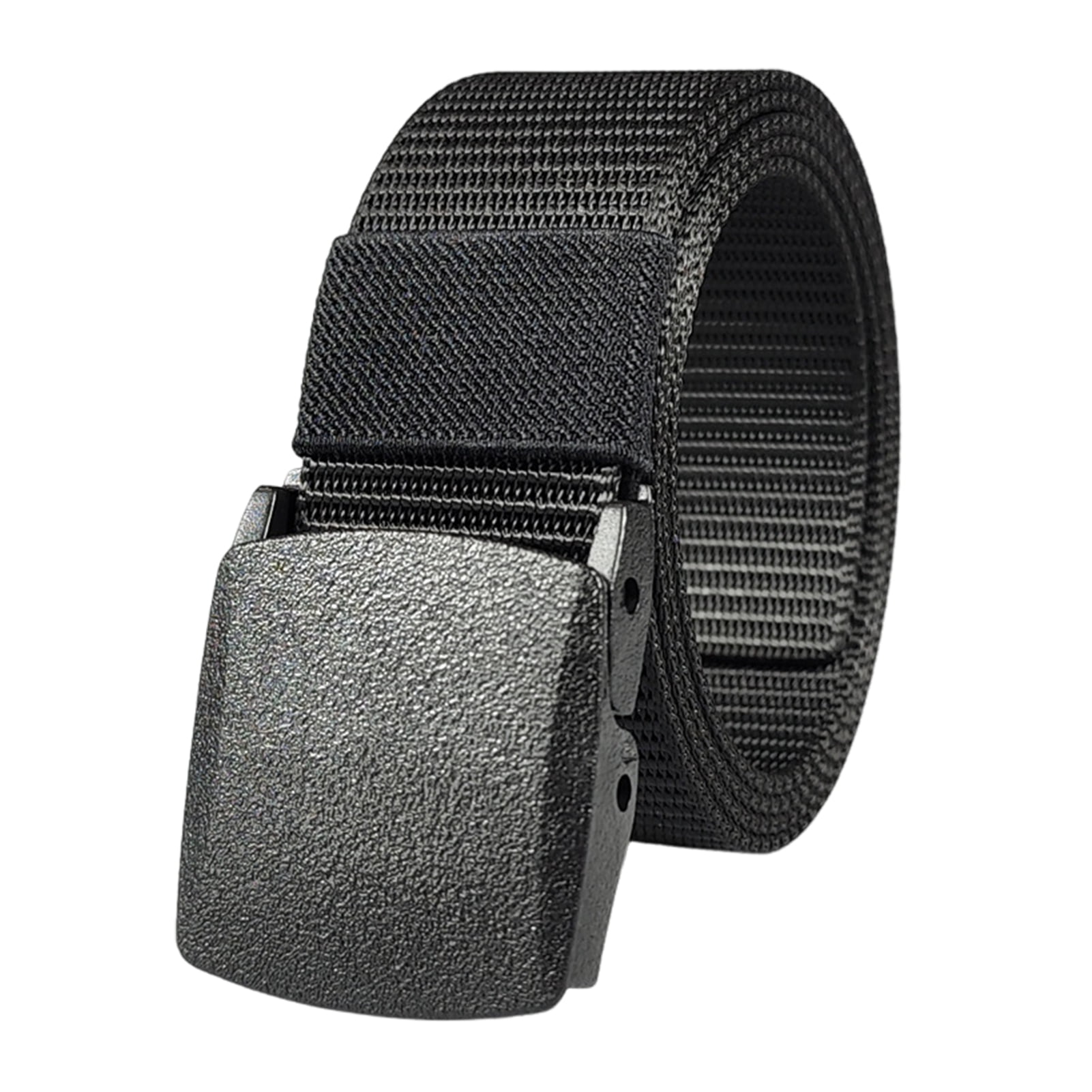 Kripyery Metal-free Nylon Belt Men Weaving Strap Holeless Adjustable ...