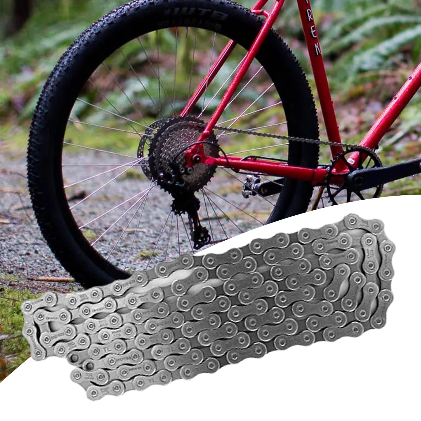 Kripyery Mountain Bike Chain Electroplating Flexible Sturdy 116 Links ...