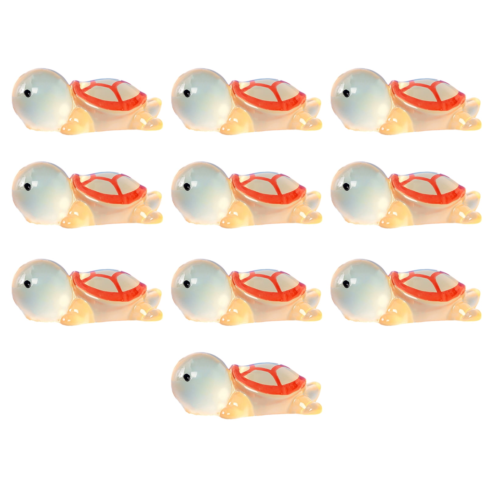 Kripyery Realistic Luminous Turtle Ornament - 10Pcs Resin Turtle Statue ...