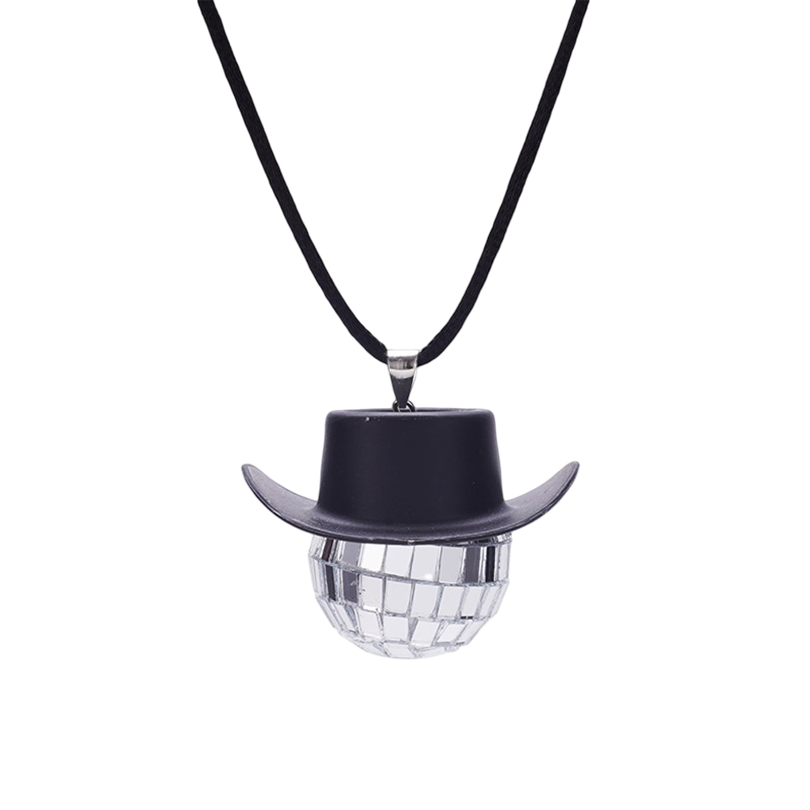 Kripyery Reflective Car Hanging Cowboy Hat Ball - Shiny Mirror Effect ...