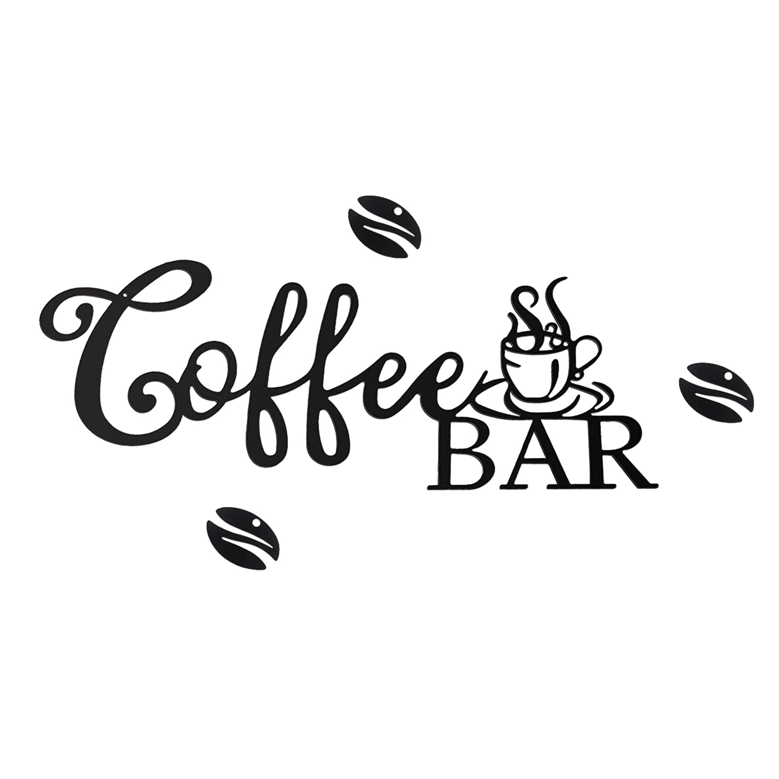 Kripyery Rustic Metal Coffee Bar Sign - Wrought Iron Coffee Bar Hanging ...
