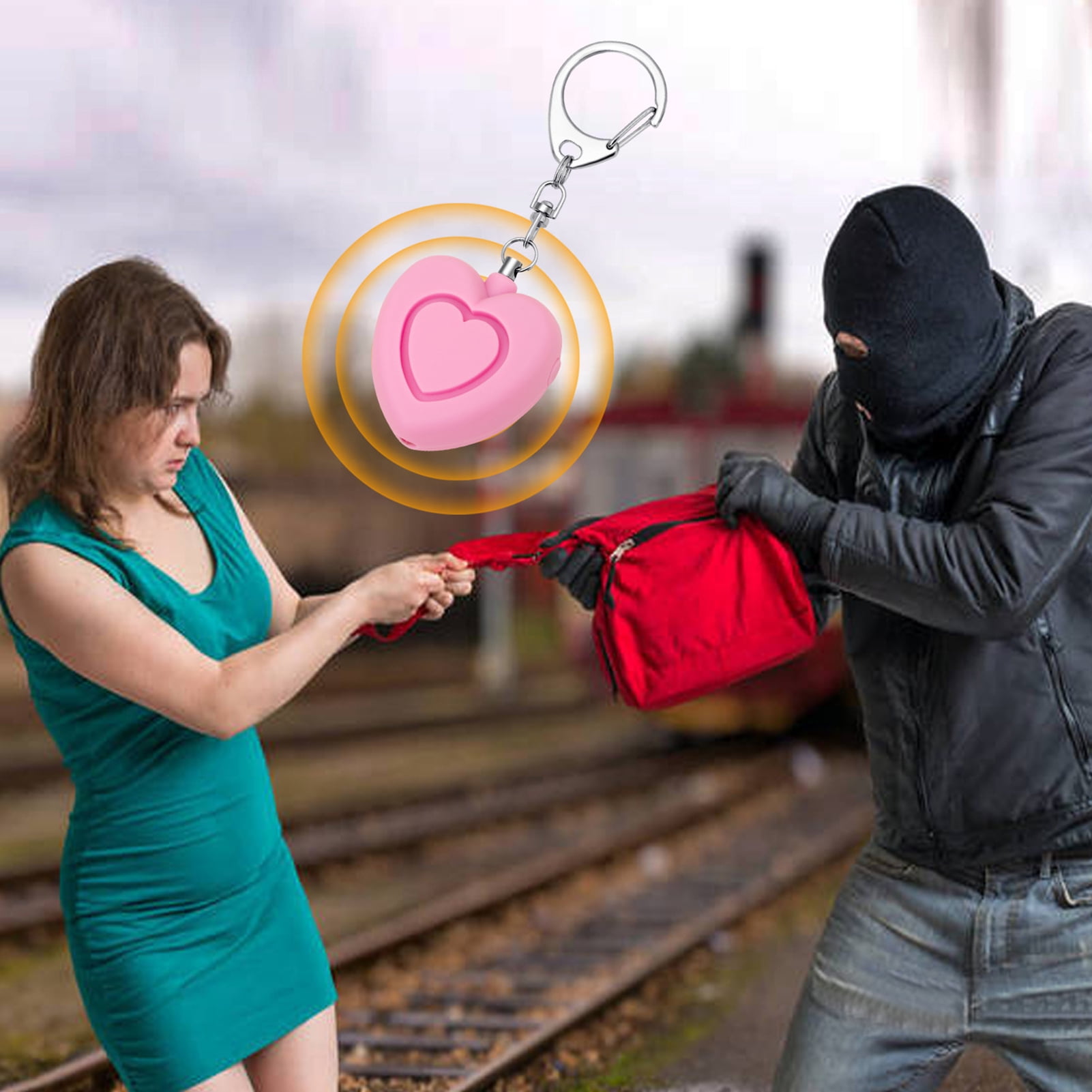 Kripyery Security Alarm Loud Volume with LED Light Rechargeable ...