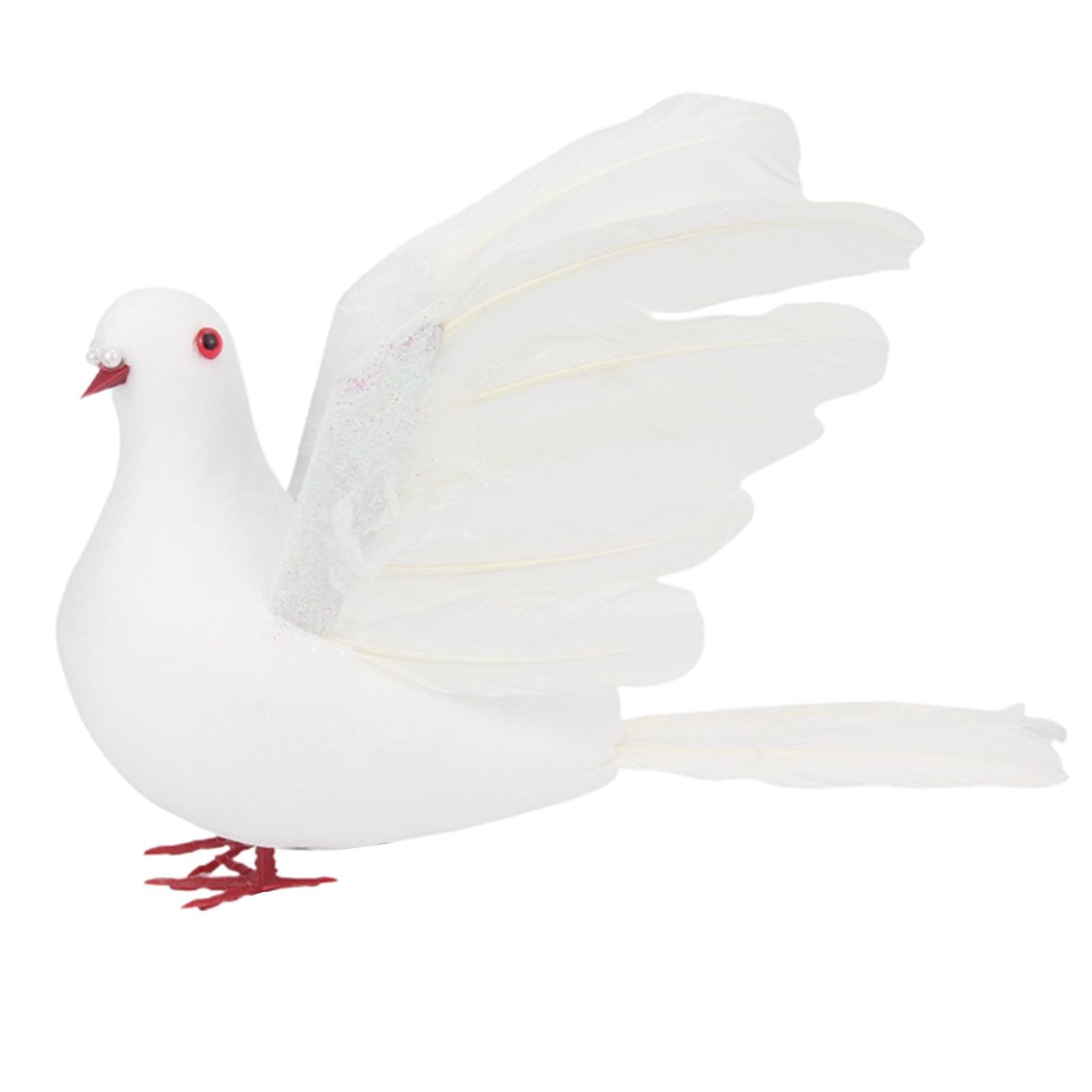 Kripyery Simulation Foam Dove 3D Embedded Eyes Real Feather Attachment ...