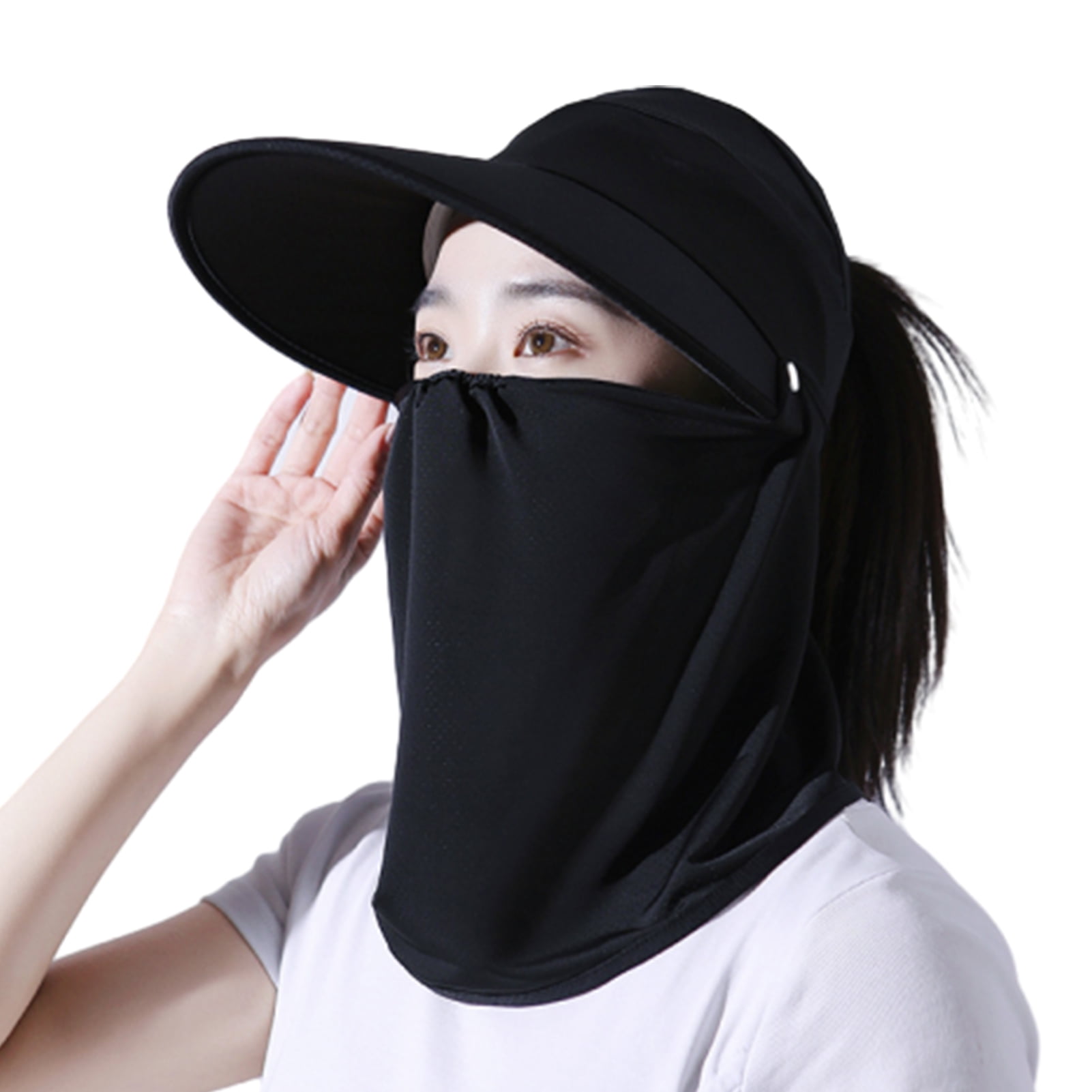 Kripyery Unisex Sun Hat with Detachable Face Front Cover & Neck ...