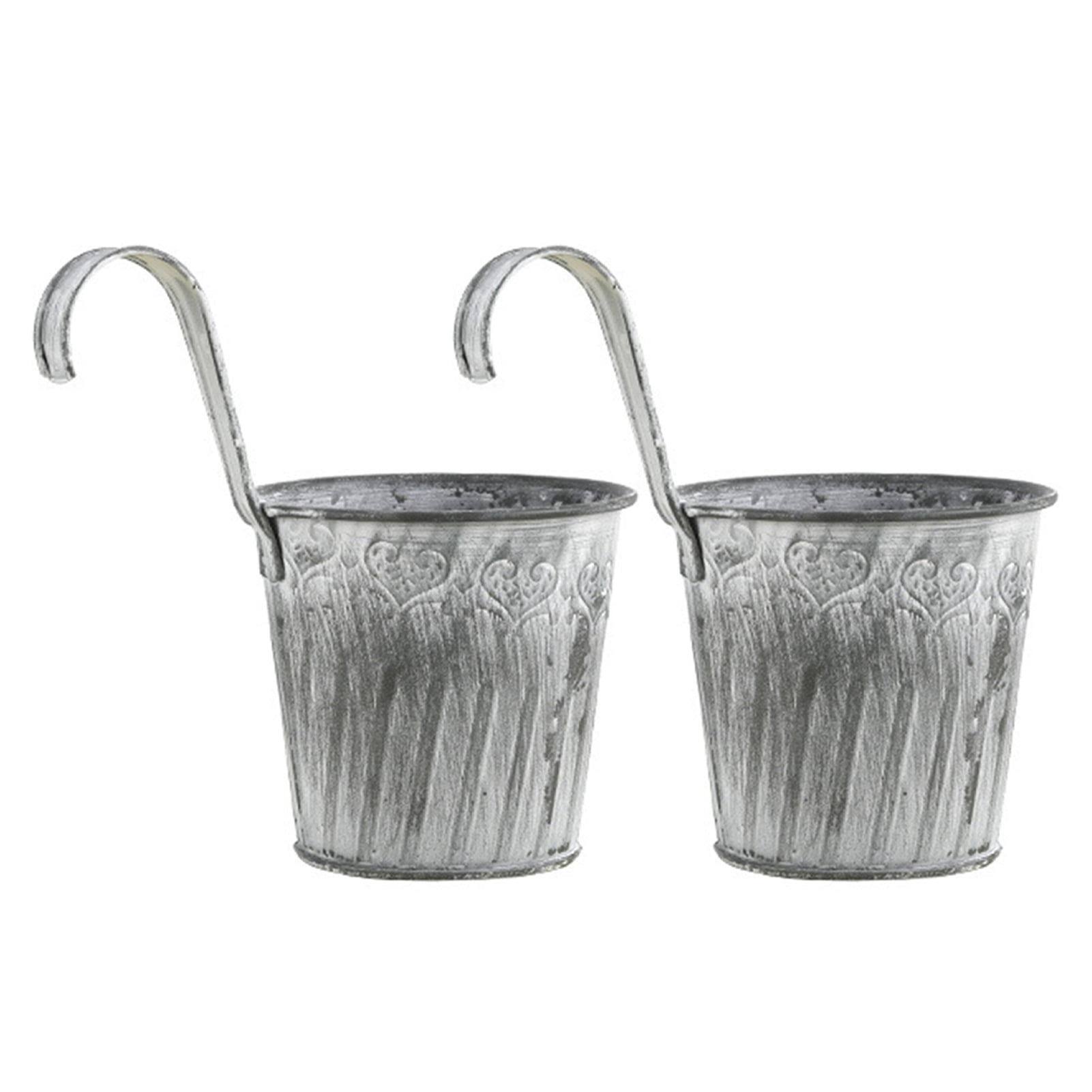 Kripyery Vintage Hanging Flower Buckets - Large Capacity Tin Flower ...