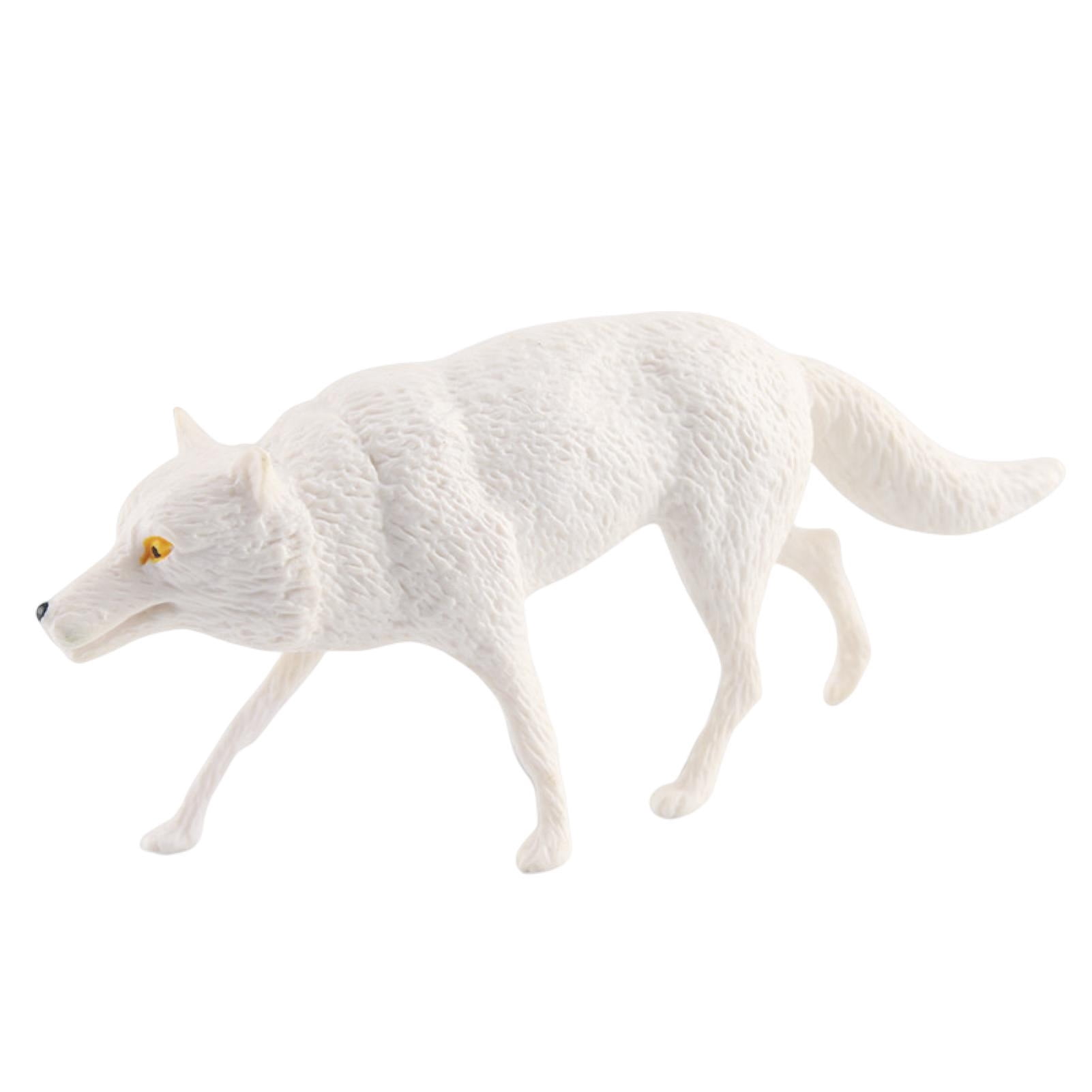 Kripyery White Wolf Model Vivid Look Simulated Wild Animal Miniature ...