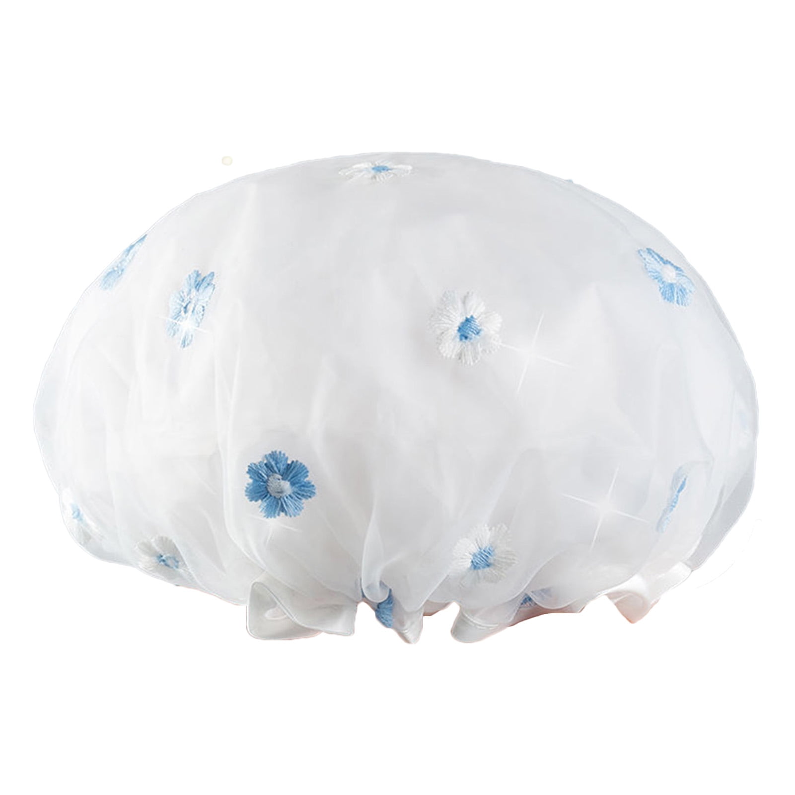 Kripyery Women Bath Hat Waterproof Double Layer Elastic Band ...