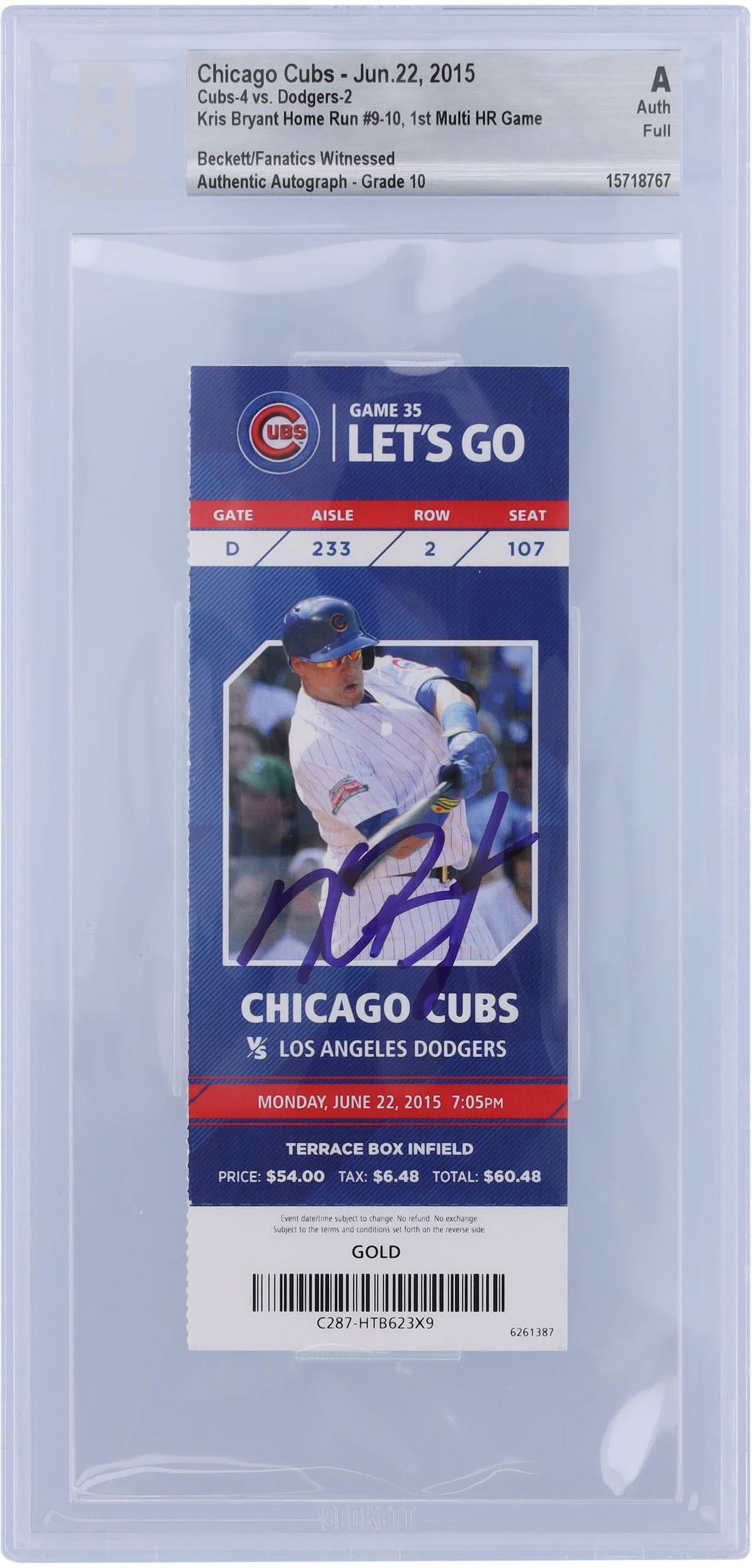 Cub Game Ticket