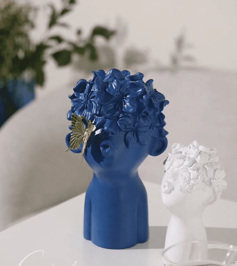 Krishna Blue Portrait Resin Nordic Abstract Art Ornament Modern Living ...