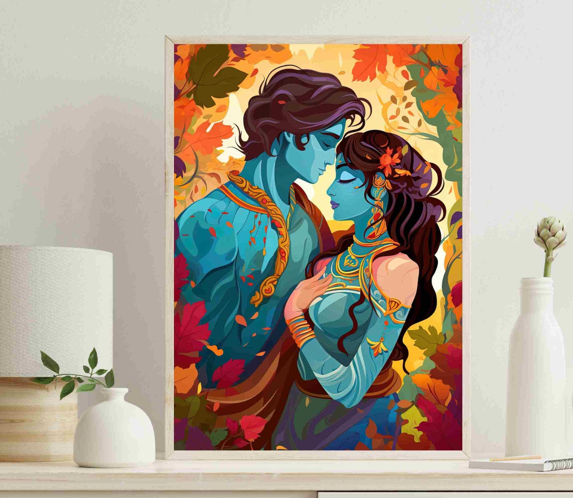 Krishna Canvas, Framed Print, Krishna Wall Art, Asian Wall Art, Sri ...