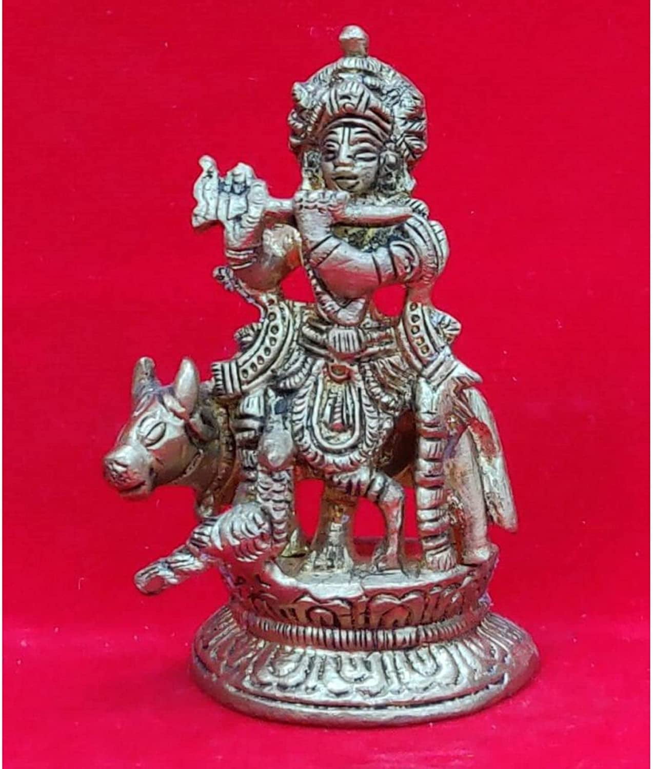 Krishna with Cow Statue Standing Krishna State Lord Krishna Figurine ...