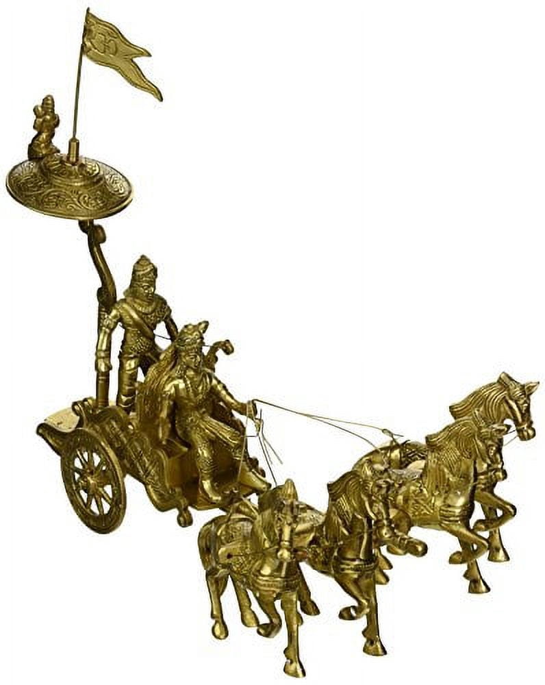 Krishna Drives Arjuna's Chariot in The Mahabharata - Brass Statue ...