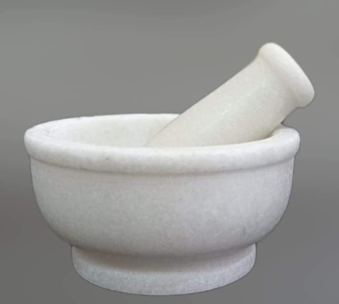 Krishna Products Marble Granite Imam Dasta Mortar and Pestle Set Ohkli ...