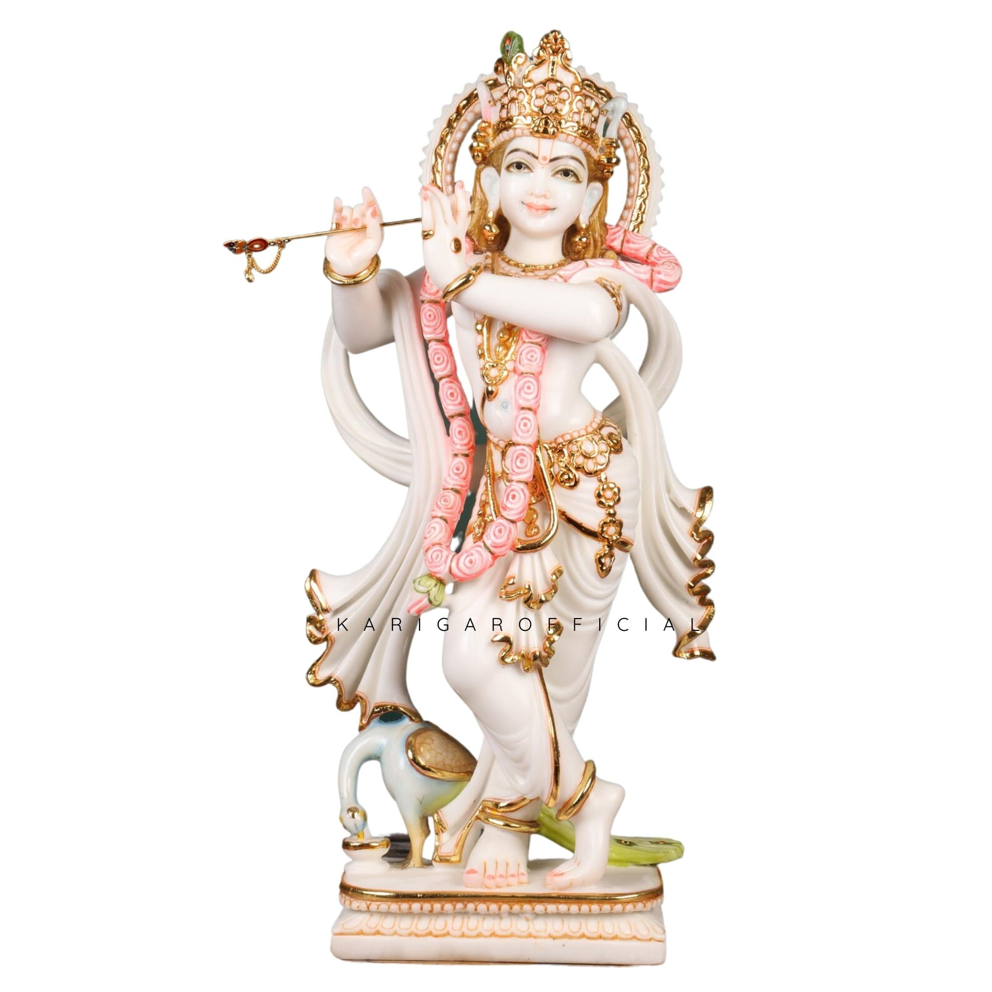 Krishna Statue, 24in Large Idol, Handpainted Murlimanohar Murti, Mandir ...