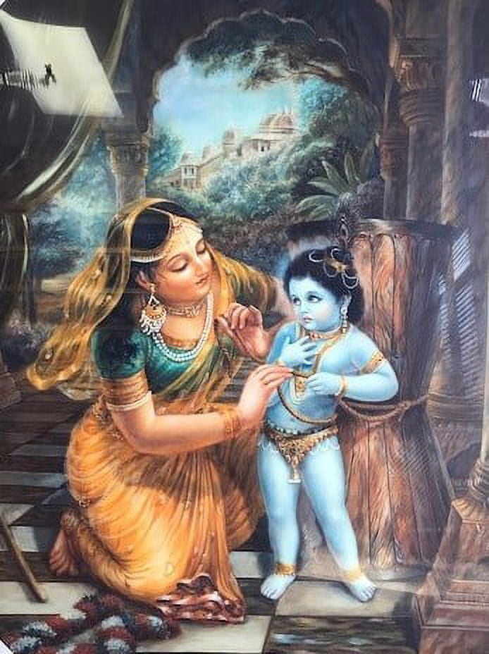 KrishnaCulrure CV140LB YASHODA BINDS KRISHNA 27 X 36" - Walmart.com