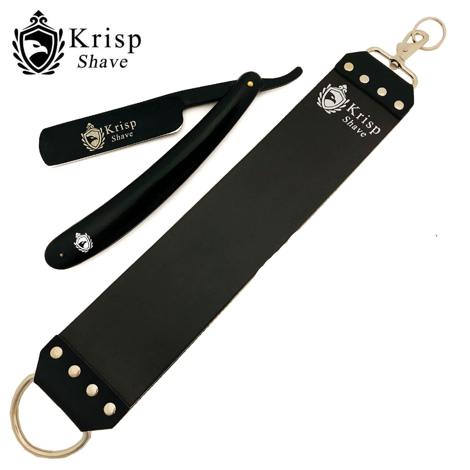 Krisp Shave Cut Throat Straight Edge Razor Leather Sharpening Strop Wet ...
