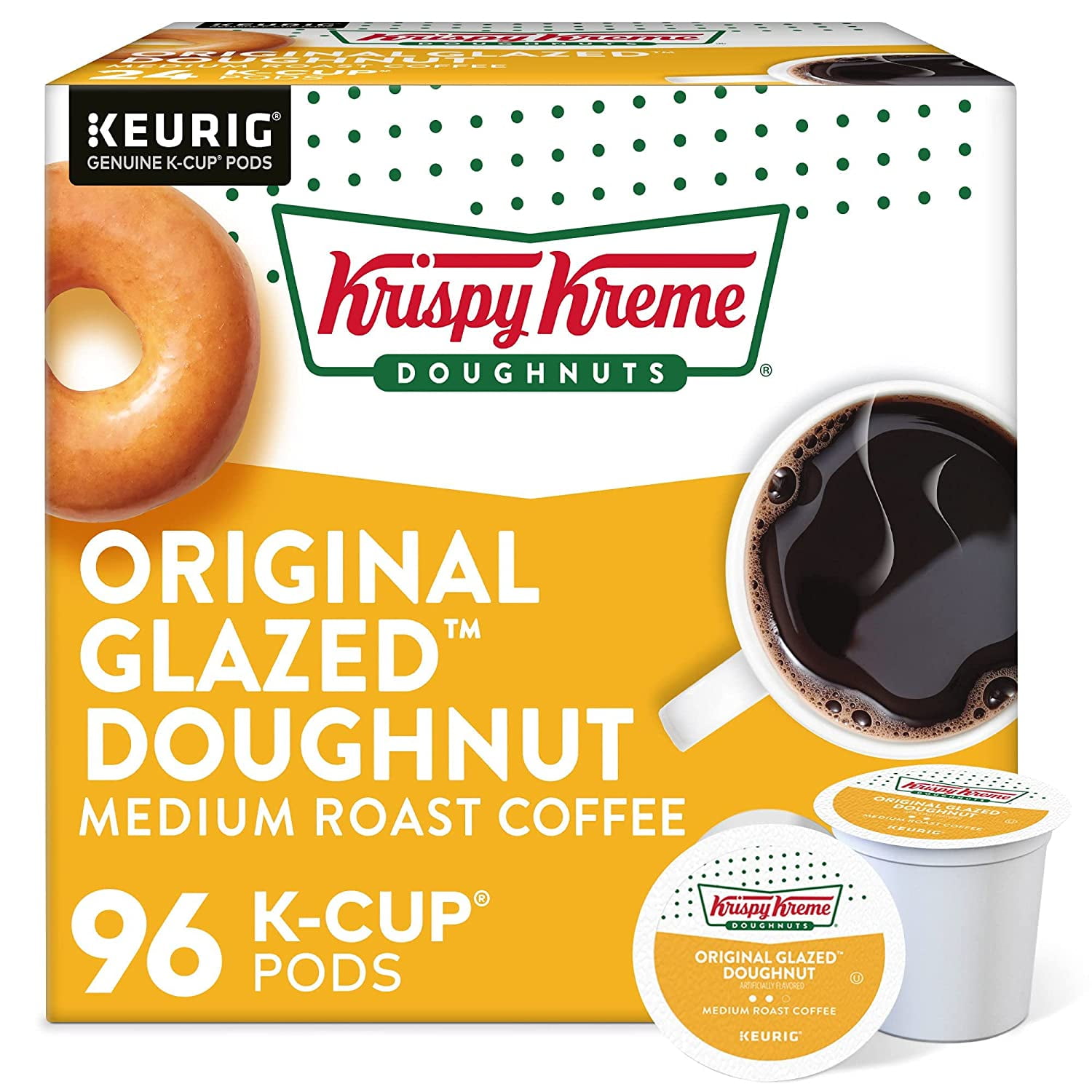 Krispy Kreme Doughnuts, Original Glazed Doughnut, Keurig Single Serve K-Cup Pods, Medium Roast ...